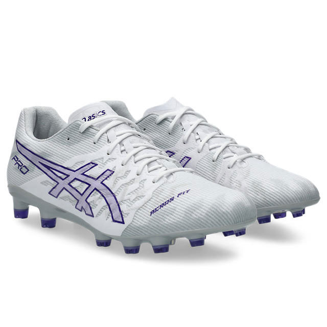 29％OFF！ アシックス サッカースパイク DSライト アクロス PRO 3 ホワイト ジェントリーパープル 土 人工芝 天然芝 【asics2024Q3】 1101A071-100