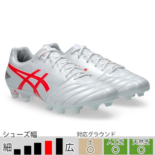 アシックス サッカースパイク DSライト ADVANCE ホワイト レッド ワイドモデル土 人工芝 天然芝 （asics2025Q3） 1103A098-104