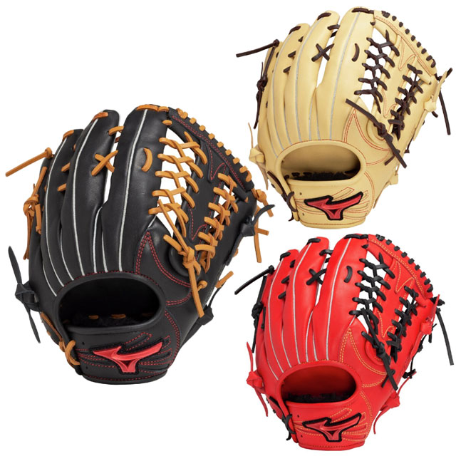 ミズノ 軟式グラブ WILL DRIVE RED IBE 25SS 野球 グローブ 一般 大人 【軟式外野手向け／サイズ14】 1AJGR32807