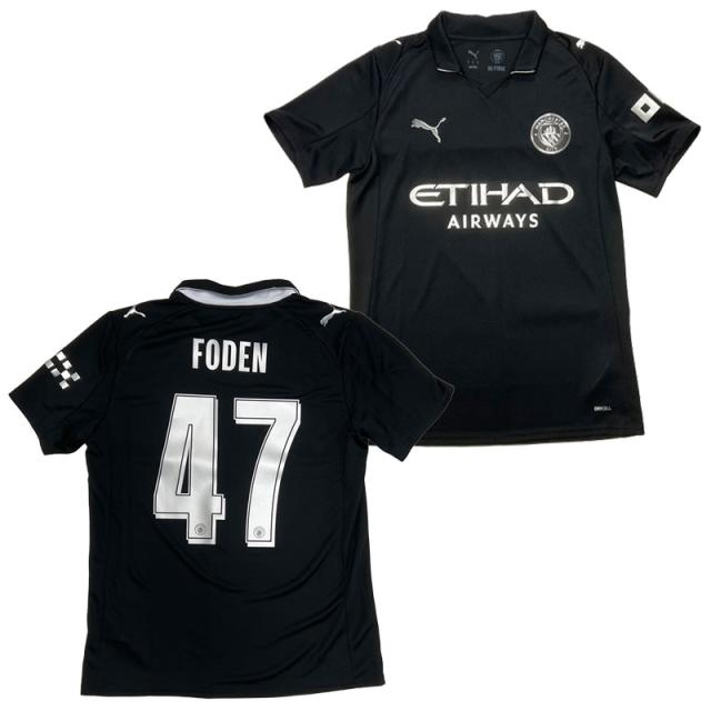 プーマ マンチェスター シティー MCFC 25-26 アウェイ レプリカ ユニフォーム ブラック #47 フィル・フォーデン カップ戦 サッカー レプリカウェア ネーム入り 780350-NUMBER-47-C