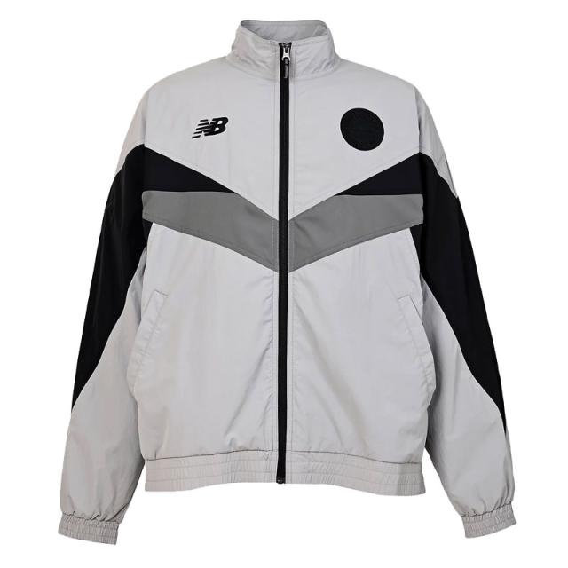 38％OFF！ ニューバランス サッカー フットサル ウィンドジャケット Black Out フルジップ トレーニングウェア 防風 グレー NewBalance2025FW AMJ55253-AG