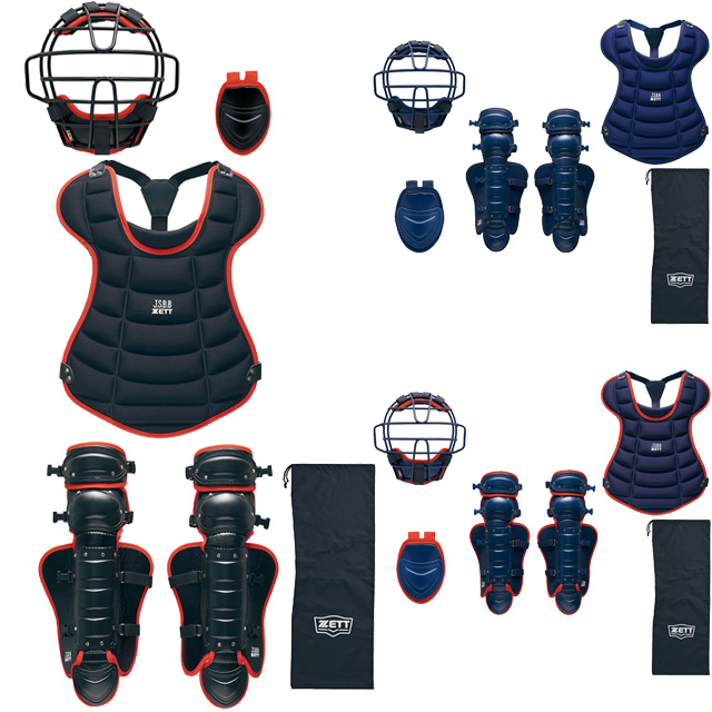 ＺＥＴＴ ゼット 野球 少年軟式用 防具 4点セット 専用袋付き キャッチャー 捕手 防具セット 小学生 学童 ジュニア BL703SET