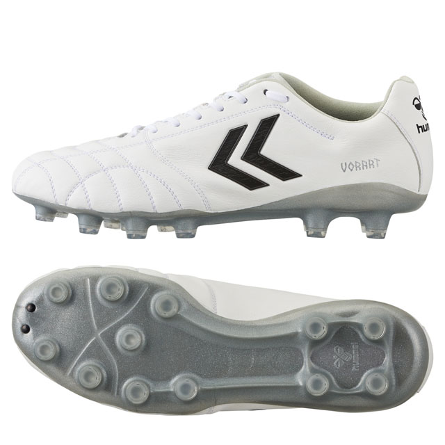 37％OFF！ ヒュンメル サッカースパイク ヴォラート 3 SL PRO WIDE ホワイト シルバー マイクロファイバー ワイドモデル HAS1245W-1095