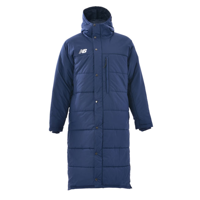 ニューバランス サッカー フットサル ウェア パデッドロングコート ネイビー ベンチコート JMJF1424-NV ※返品・交換・キャンセル不可商品