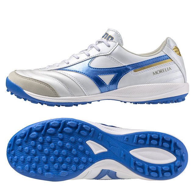 ミズノ フットサル ターフシューズ モレリア SALA ELITE TF ホワイト ブルー 人工芝 トレシュー 【Mizuno2024Q3】 Q1GB241225