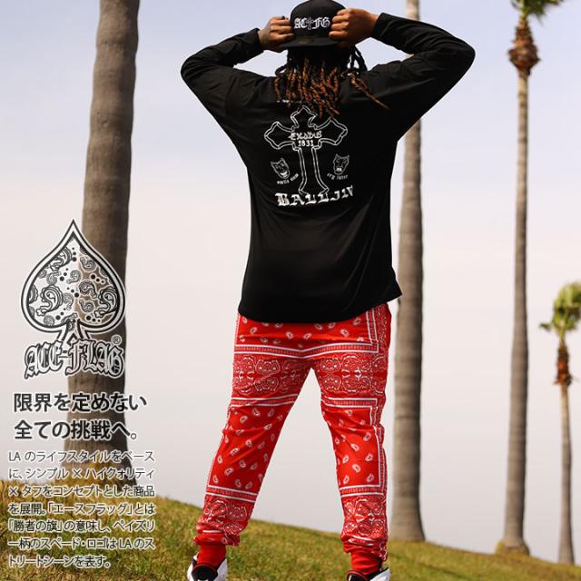 ACE FLAG 上下セット 長袖 ブランド Tシャツ ロンT ロングパンツ