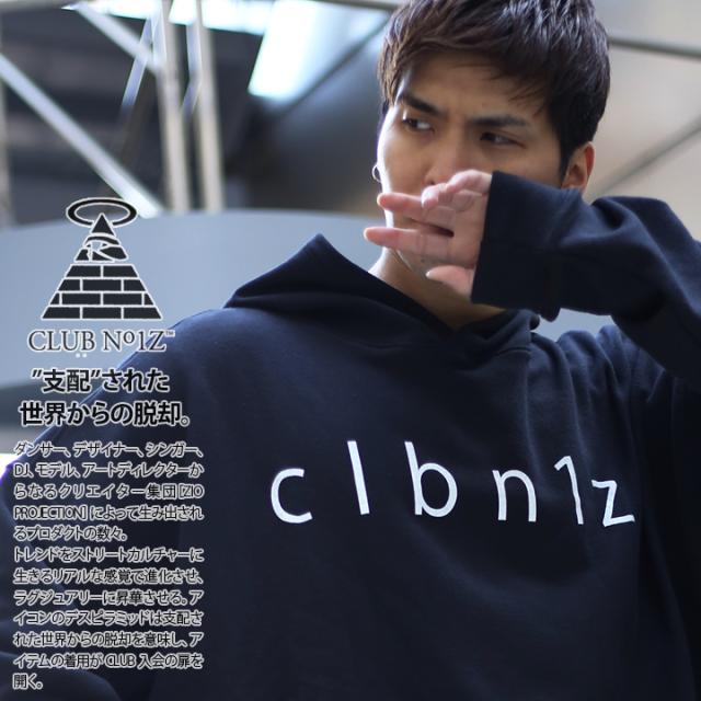 b系 ヒップホップ ストリート系 ファッション メンズ レディース フードパーカー 長袖 クラブノイズ CLUB NO1Z 裏起毛 フーディ トップス ロングアーム ビッグショルダー ビッグシルエット 大きいサイズ CN-TL-PA-009