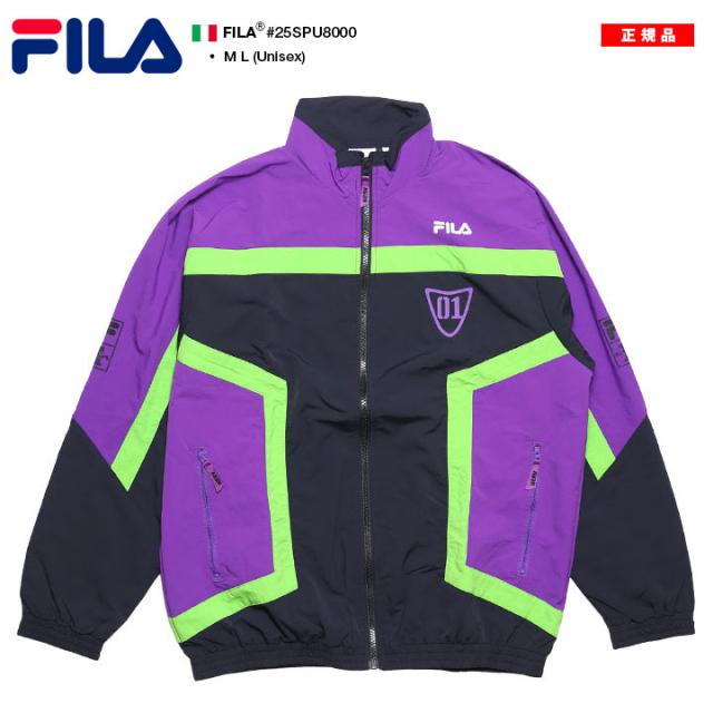 FILA × 新世紀エヴァンゲリオン アウター 長袖 ウインドブレーカー ブルゾン メンズ 春秋冬用 黒 大きいサイズ 限定 コラボ 公式 フィラ ナイロンジャケット 新劇場版シリーズ EVA エヴァンゲリオン初号機 紫 黄緑 スポーツ ストリート系 ブランド 2025秋冬 新作 25SPU8000