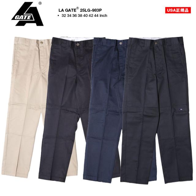 LA GATE エルエーゲート チノパン バギーパンツ ダブルニー メンズ 春夏秋冬用 全4色 大きいサイズ チノパンツ ゆったり 太め ポケット ロングパンツ 無地 ワークパンツ b系 ヒップホップ チカーノ ローラーダー スケーター ストリート系 ブランド 2025秋冬 新作 25LG-983P