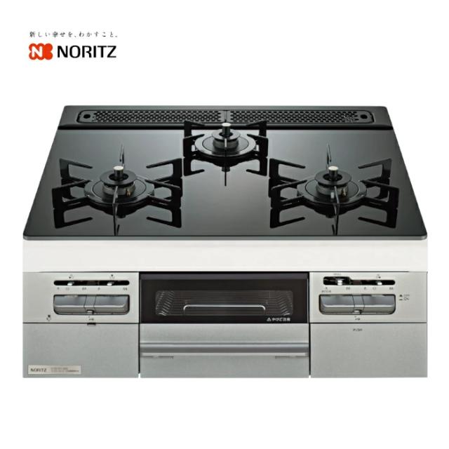 ノーリツ ビルトインコンロ 60cm ガラストップ 都市ガス プロパンガス 両面焼きグリル N3WV6S