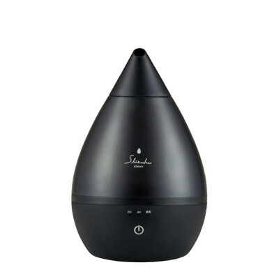 アピックス　スチームファン式アロマ加湿器　ASZ-240-BK　マットブラック　LEDライト　アロマオイル対応　抗菌