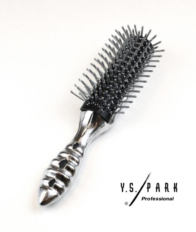 YS パーク メタルクッションブラシ YS-LAP/MS シルバー 特殊加工 髪すべり良い ツヤ プロ仕様 ヘアサロン クロムメッキ