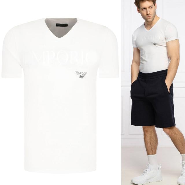 送料無料 71 EMPORIO ARMANI エンポリオアルマーニ 110810 CC716 ホワイト Tシャツ ロゴ 半袖 size L ...