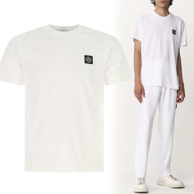 送料無料 14 STONE  ストーンアイランド 811524113 A0001 ホワイト Tシャツ カットソー 半袖