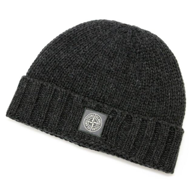 送料無料 5 STONE  ストーンアイランド 7715N17D6 V0065 チャコールグレー ニットキャップ ニット帽 男女兼用