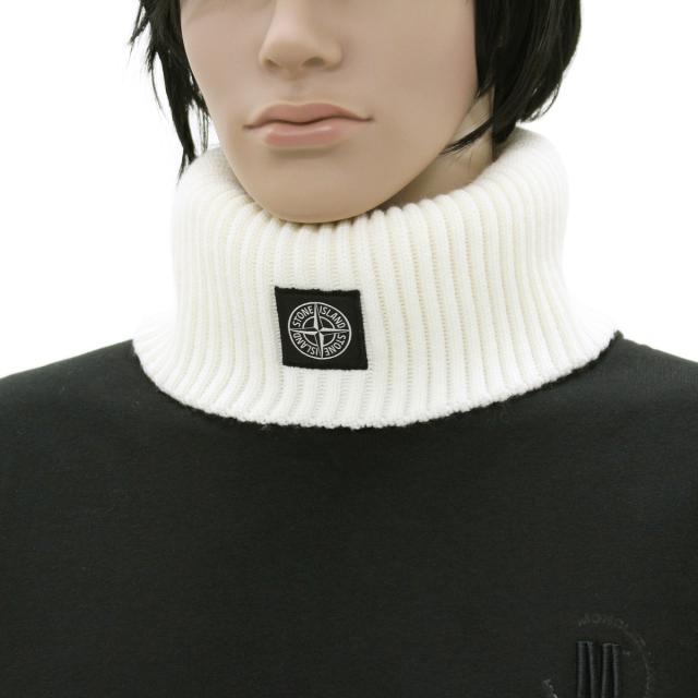 送料無料 4 STONE  ストーンアイランド 7715N21C3 V0099 ホワイト ネックウォーマー ロゴ