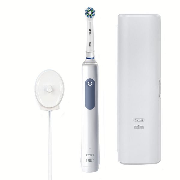 ★全品対象250円offｸｰﾎﾟﾝ★ BRAUN OralB 丸形回転電動歯ブラシ Pro2 ブルー デンタルフロスセット ホワイト D5055133XBL-FL ブラウン BRAUN 回転式 電動ブラシ 歯ブラシ Pro2 PRO2000 デンタルフロス 歯磨き 送料無料