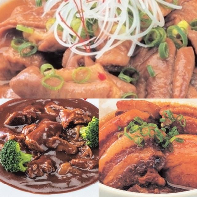 [3袋セット]こまち食品 秋田県産お肉の惣菜3種 やわらか味噌煮込みホルモン200g/ビーフシチュー170g/豚の角煮150g（レトルト）ネコポス の通販はau PAY マーケット ...