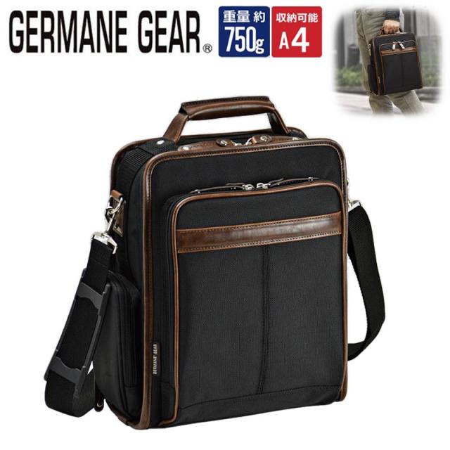 ショルダーバッグ メンズ ビジネス 大容量 大型 使い易い 斜めがけ ブランド GERMANE GEAR #33682 A4 縦型 2way 軽量 多機能 通勤 お出掛け 冠婚葬祭 鞄倶楽部