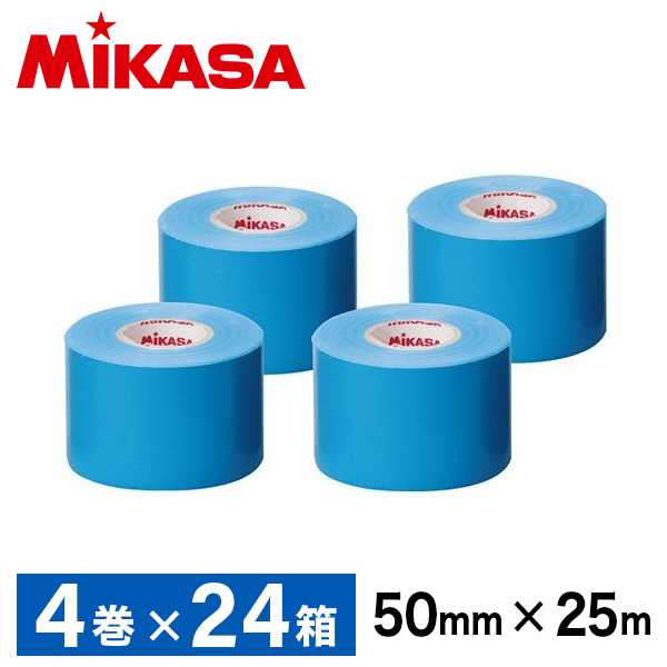 MIKASA LTV-5025 BL ×24 ラインテープ ビニール ブルー 50mm幅×25m×4巻×24