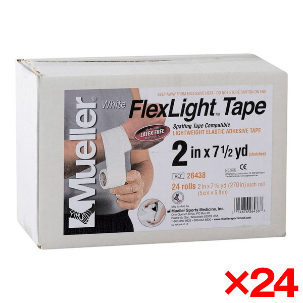 【24個セット】ミューラー MUELLER フレックスライトテープ 50mm ホワイト 26438