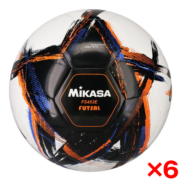 【6個セット】FS453E-BK MIKASA OrgestA フットサルボール レジャー用 4号球 マシン縫い ブラック