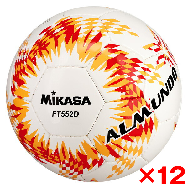 【12個セット】FT552D-RO MIKASA ALMUNDO サッカーボール 検定球 5号球 手縫い