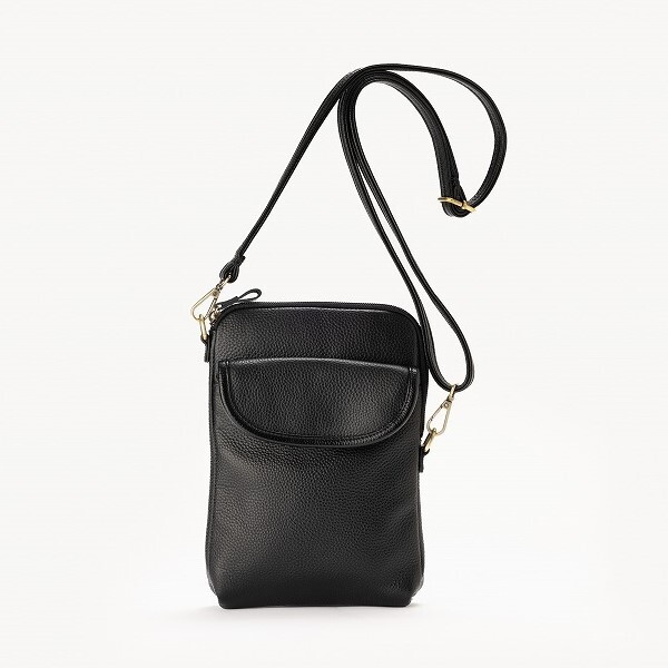 豊岡工房 スマホが触れる牛革ショルダーバッグ ブラック 429701 小田清