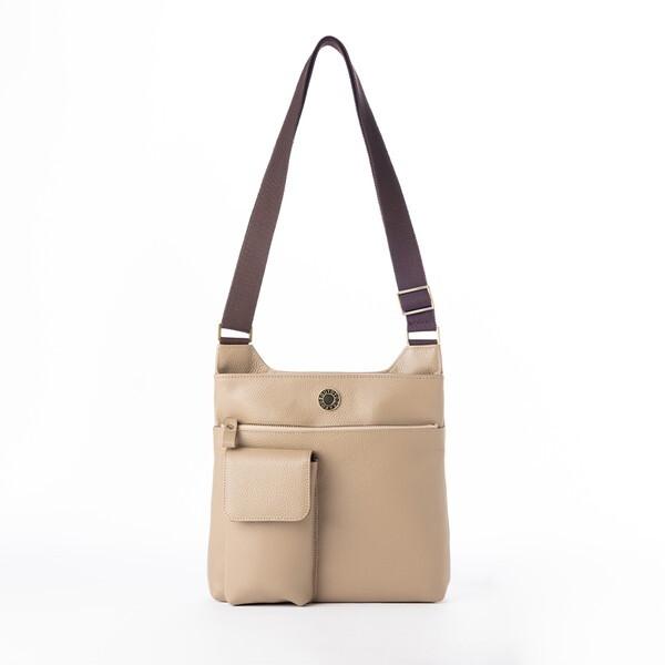 豊岡工房 スマホが取り出しやすい牛革ショルダーバッグ ベージュ 433217 小田清