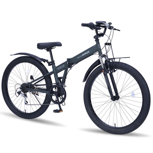 MF608 MONDEO MASTER GR 折畳セミファットバイク26・6SP・Fサス ミリタリーグリーン マイパラス メーカー直送