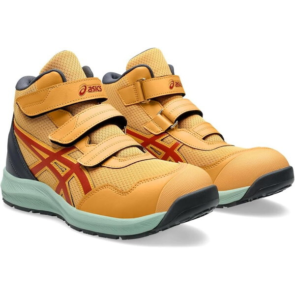 安全靴 ウィンジョブCP216 タイガーイエロー×スパイスラテ 25.0cm アシックス
