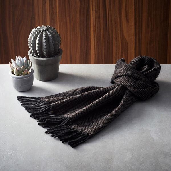 スピニングモード カシミヤマフラー （ヘリンボン（ブラウン）） SPU20040H 武州織技