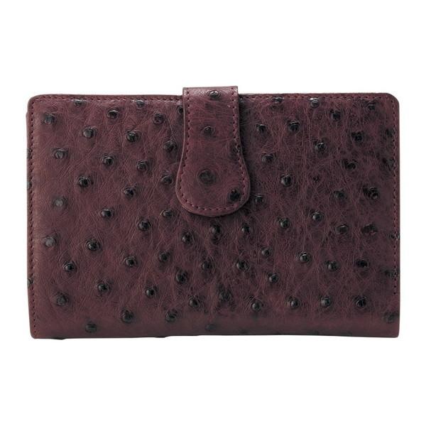 オーストリッチ横長ベロ付財布 ワイン S-NO8500043WIN