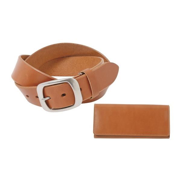 栃木レザー ベルト&ヌメ革長財布 ブラウン OJ-2300