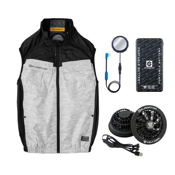 G254149 ボルトクールベストペルチェセット ディアゴホワイト L コーコス (PSE適合)