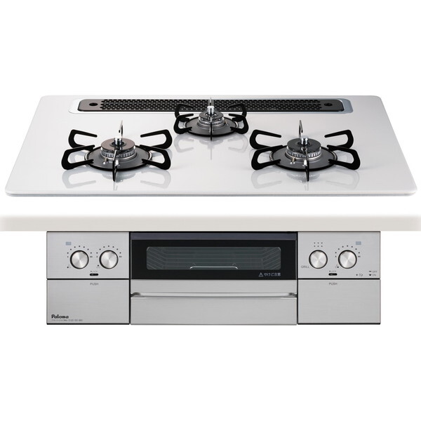 PD-829WS-75CV-LP パロマ ティアラシルバー WITHNA (ウィズナ) [ビルトインガスコンロ (プロパンガス用・3口・左右強火タイプ・幅75cm)]