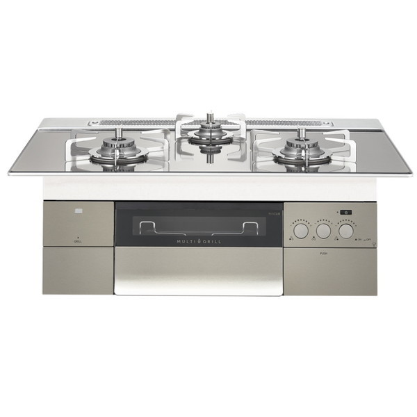 ビルトインガスコンロ プロパンガス ノーリツ 3口 プログレ N3S18PWASKSTESC-LP 幅75cm 両側強火力