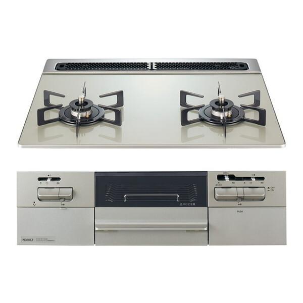 N2WV8RWTP2SI-LP NORITZ ムーンシルバー Fami (ファミ) [ビルトインガスコンロ (プロパンガス用・2口・60cm)]