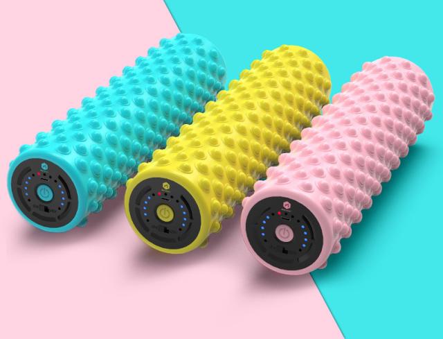 電動フォームローラUSBポーチ 振動筋膜ストレッチローラー リリース
