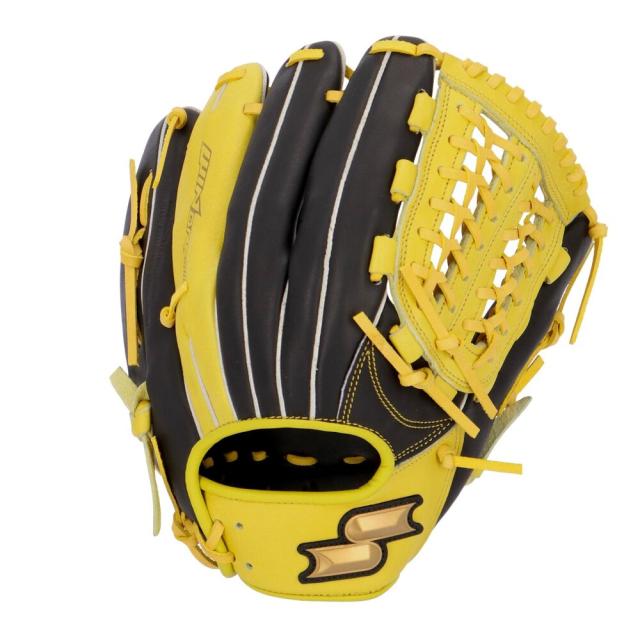 エスエスケイ 一般軟式グローブ オールラウンド用 ウインドリーム カラー 右投げ ブラック×LYタン 軟式野球 WCG15025-9030-L