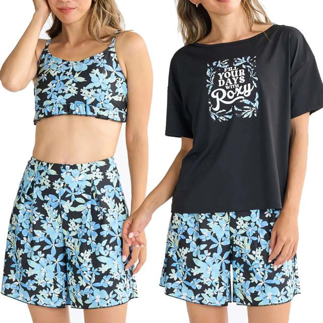 ROXY ロキシー ラッシュTシャツ付き 水着 レディース Roxy ARTSY FLORAL RSW251010-BBK