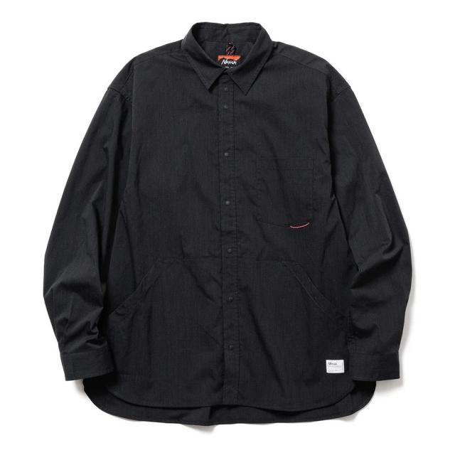 ナンガ ヒノック リップストップ ユーティリティシャツ メンズ 長袖シャツ ブラック N2500-1I305A