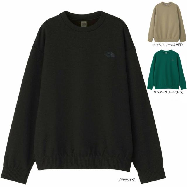 ノースフェイス ラリーオンロッククルー メンズ フリース トップス 裏起毛 ブラック/グリーン S-XL NL72102 ザ・ノース・フェイス