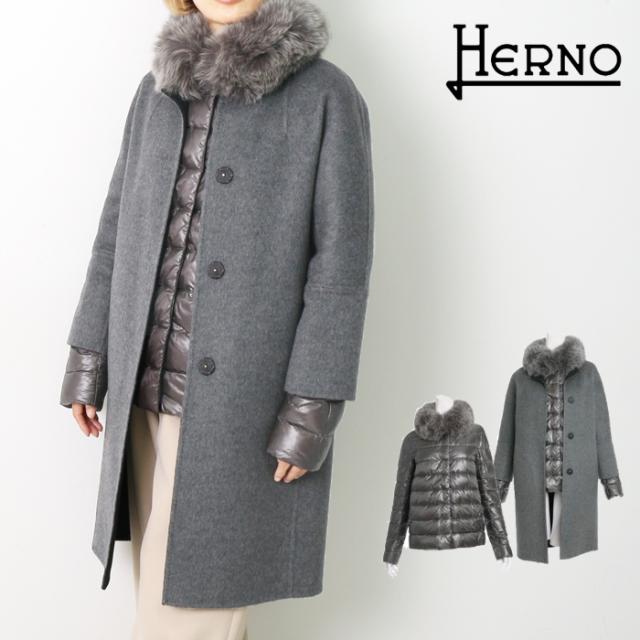 HERNO ヘルノ カシミアコート ダウンジャケット フォックスファー 16AHDCA0117D 38019HER 3111g