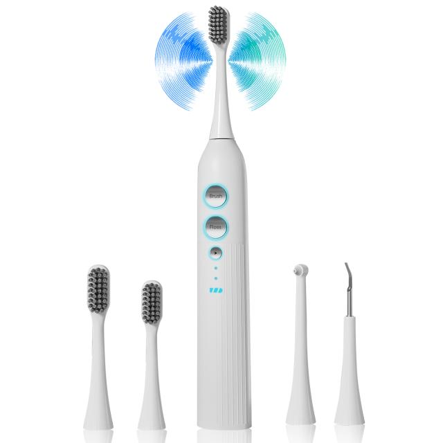 電動歯ブラシ 音波式 歯垢除去 高速振動 IPX7 防水 本体 充電式 口腔洗浄器 口臭対策 デュポン社製 ソフトブラシ ジェットウォッシャー