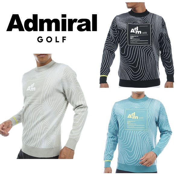 アドミラル ゴルフ メンズ カンターラインジャカード　クルーネックセーター ADMIRAL ADMA399