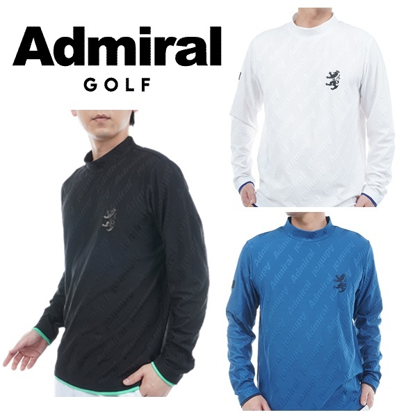 アドミラル ゴルフ メンズ ロゴストレッチ ジャガードモックネックシャツ ADMIRAL GOLF ADMA567 2025年秋冬モデル