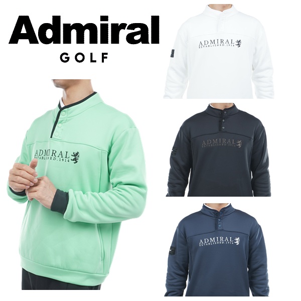 アドミラル ゴルフ メンズ カルイシ ハーフドットボタン スウェット ADMIRAL GOLF ADMA571 2025年秋冬モデル
