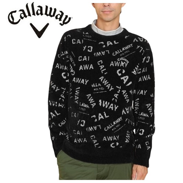 キャロウェイ ゴルフ メンズ ニット ロゴコラージュ へアリーニット Callaway Golf  C24218105