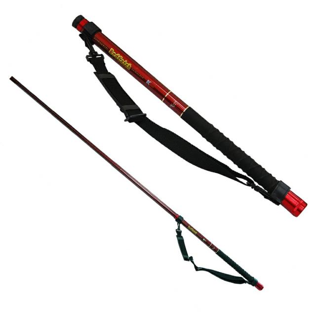 ベイシック カーボン小継玉の柄 Red Catch 300(basic-051125) | カーボン小継玉ノ柄 ラバーグリップ 玉ノ柄 落とし込み釣り対応 小継玉ノ柄 シーバス エギング用